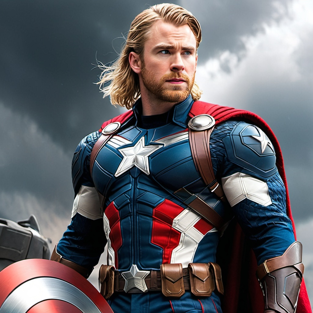 A mix between Captain America and Thor