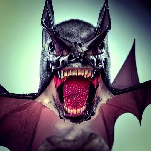 Scary bat with lots of teeth