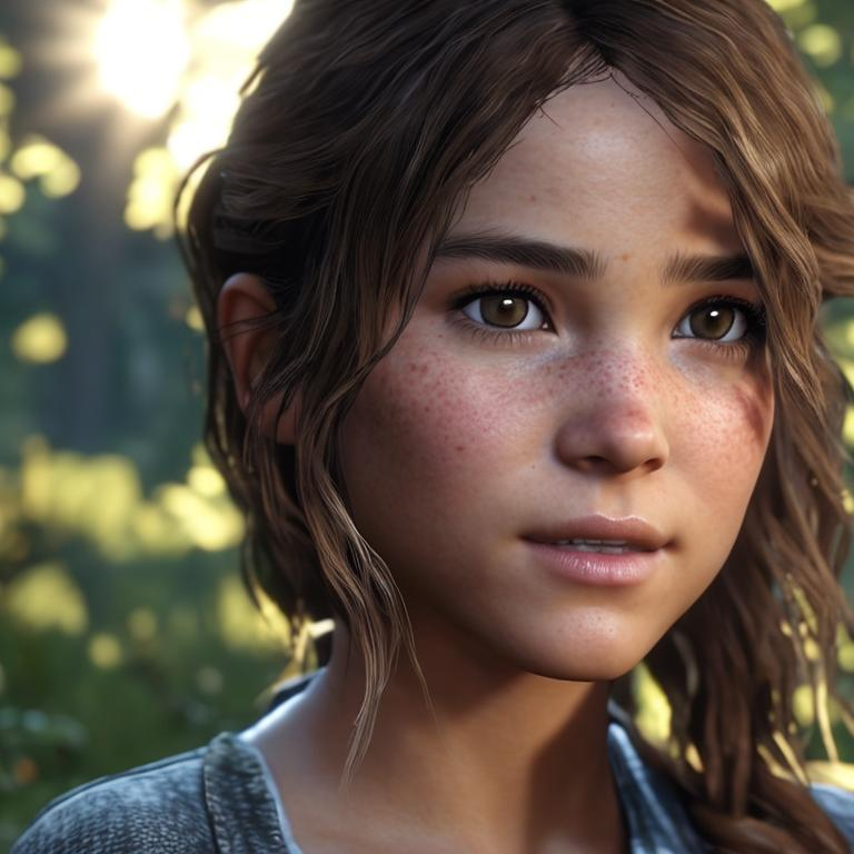 (((An artistic depiction of Sarah Miller from the vi...