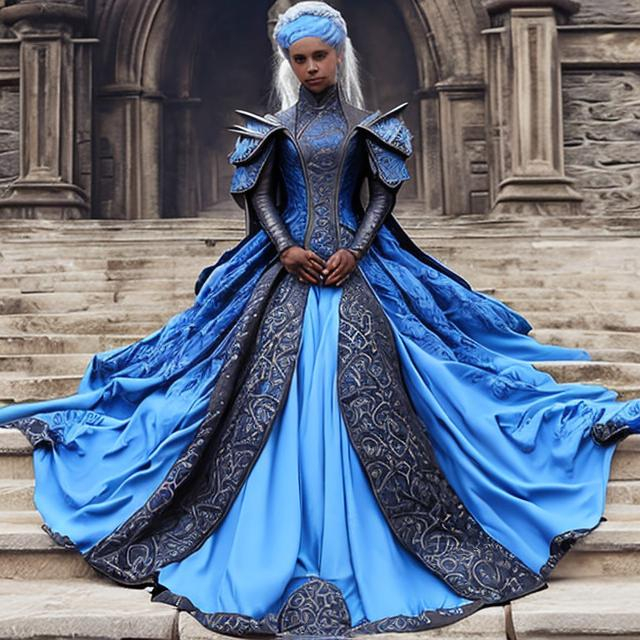 Targaryen Dark Skin Princess Blue Dress