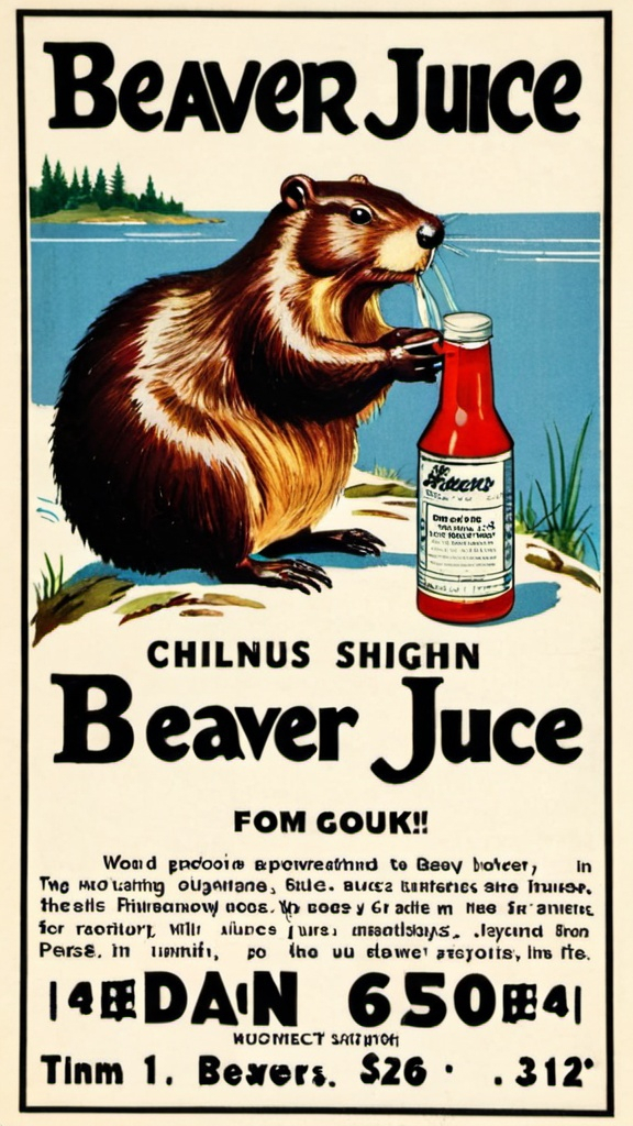 Advert for "Beaver Juice"