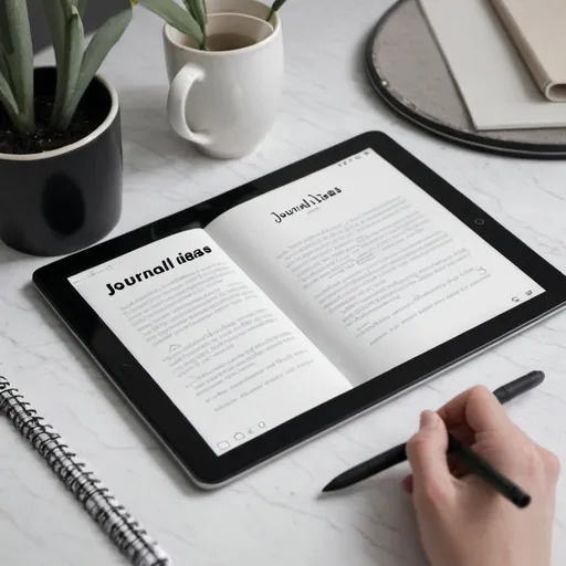 Journal ideas aesthetic on digital tablet.