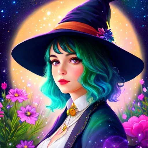 a young witch with short multicolored hair, Disney s...