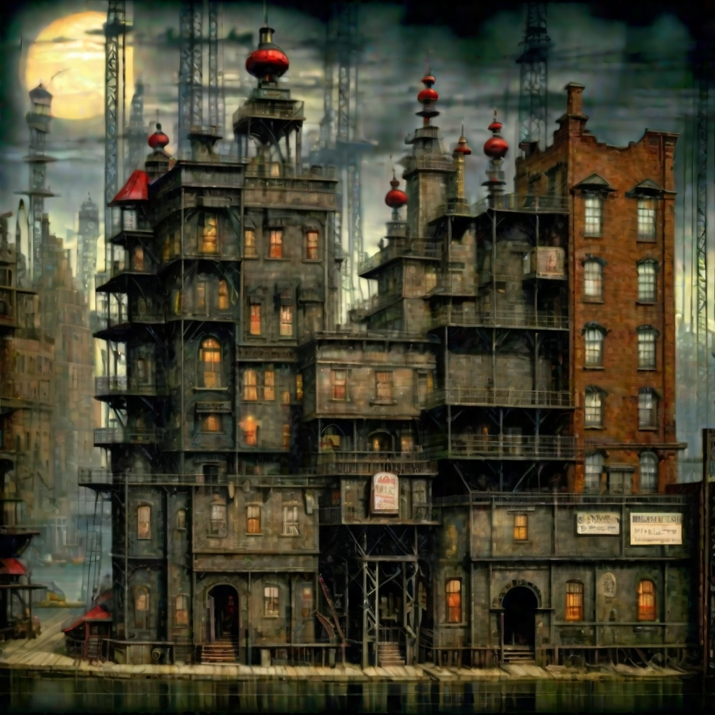 victorian horror amusement park circus, vinegary pla...