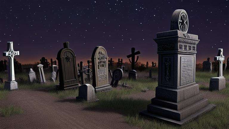 Old West graveyard at night, Midnight Lighting, Phot... | OpenArt