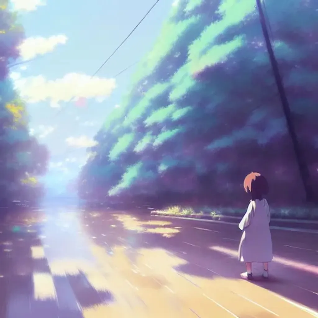 painterly style, illustration, by Makoto Shinkai and... | OpenArt