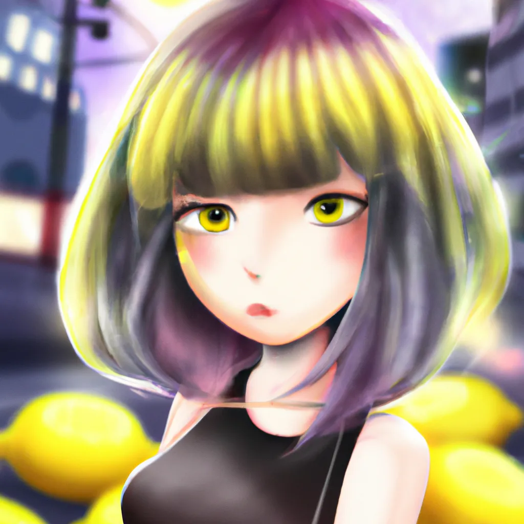 A portait of a lemon girl in the city, anime sytle | OpenArt