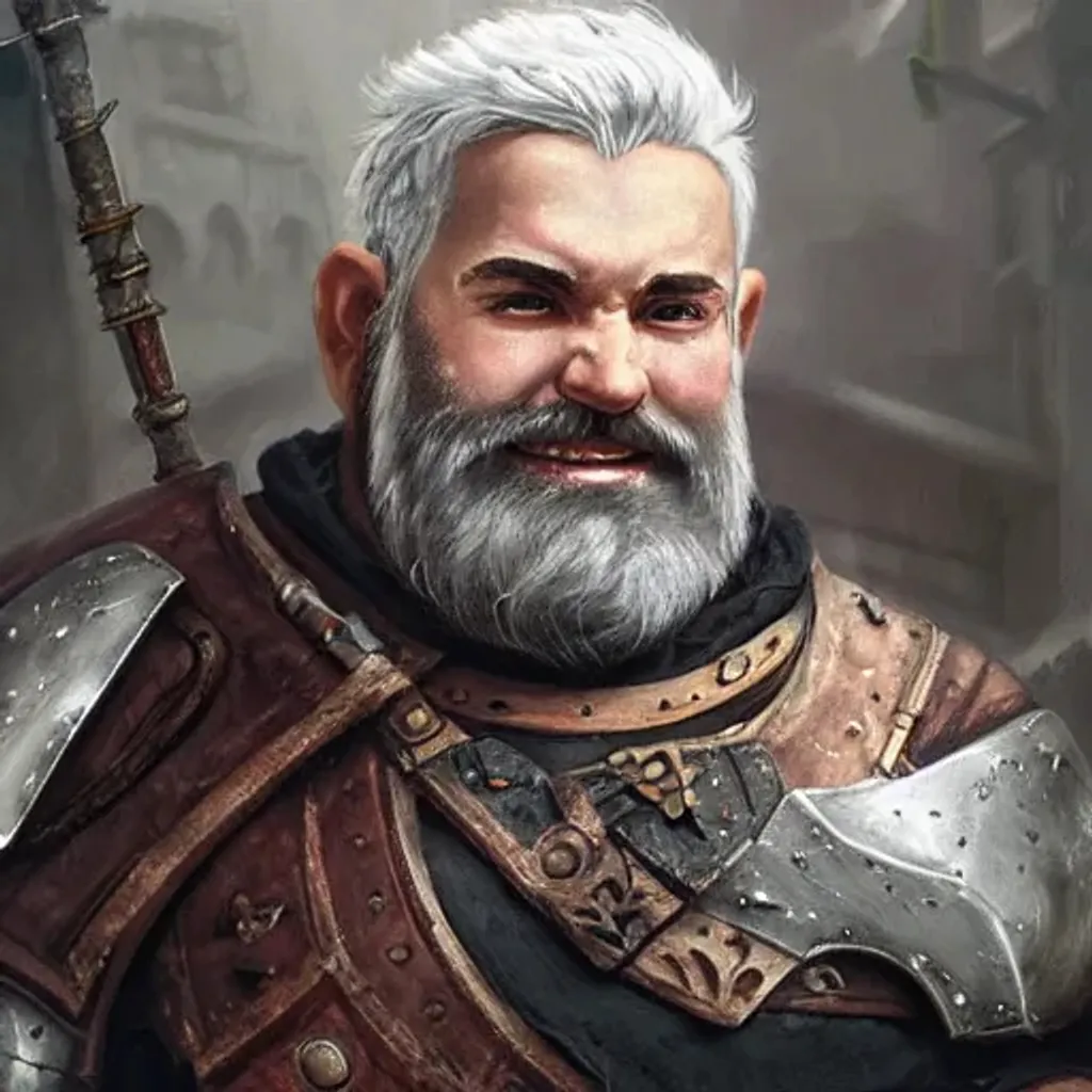 D&d Dwarf paladin, heavy armor, long beard, city und... | OpenArt