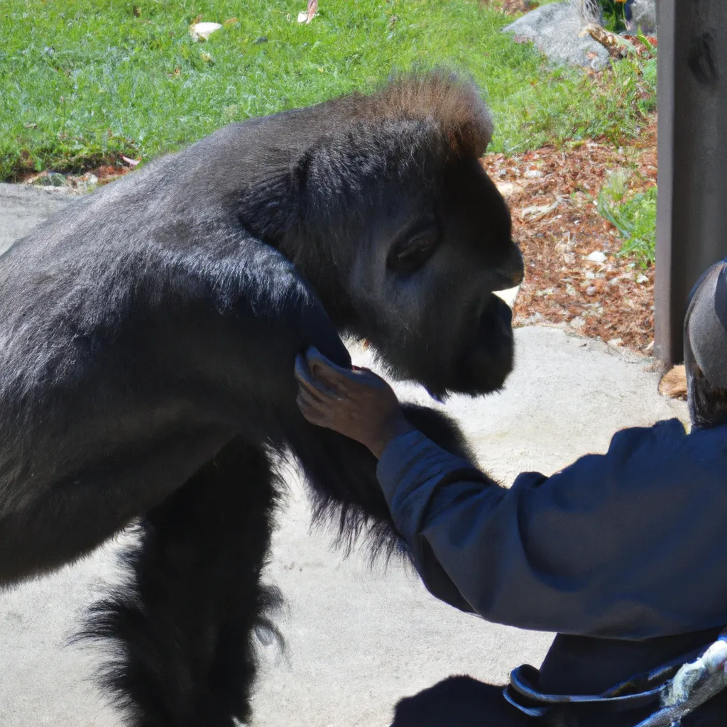 A gorilla petting a dog | OpenArt