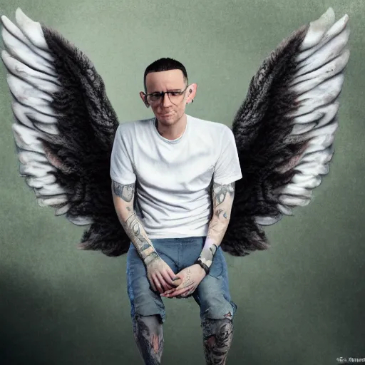 8k highly detailed Angel chester bennington with big... | OpenArt
