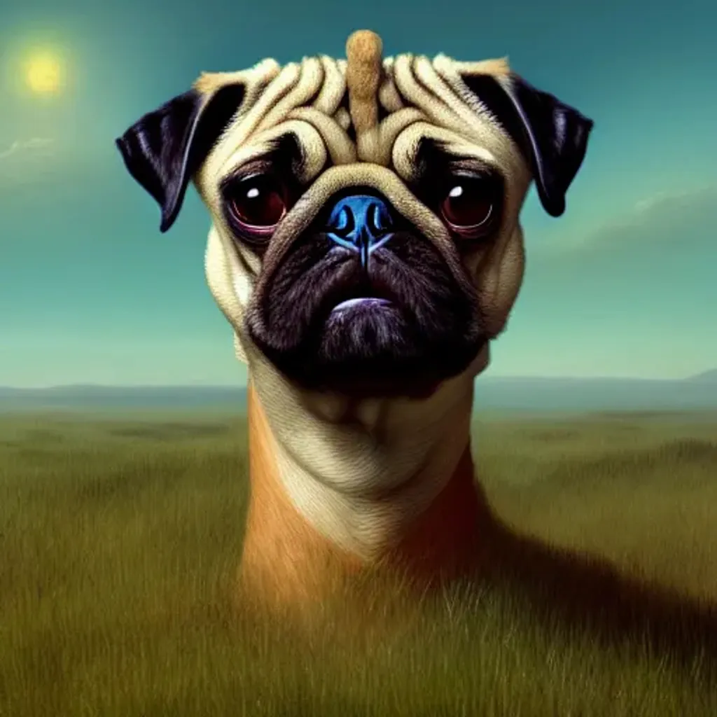 A Half pug, Half Giraffe creature from a savannah pl... | OpenArt