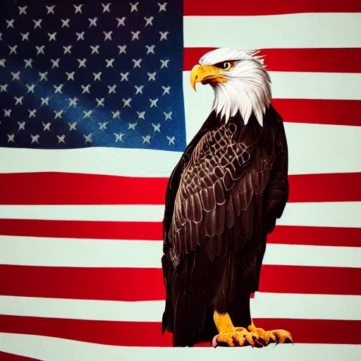 A very detailed intercat picture of a eagle hugging... | OpenArt