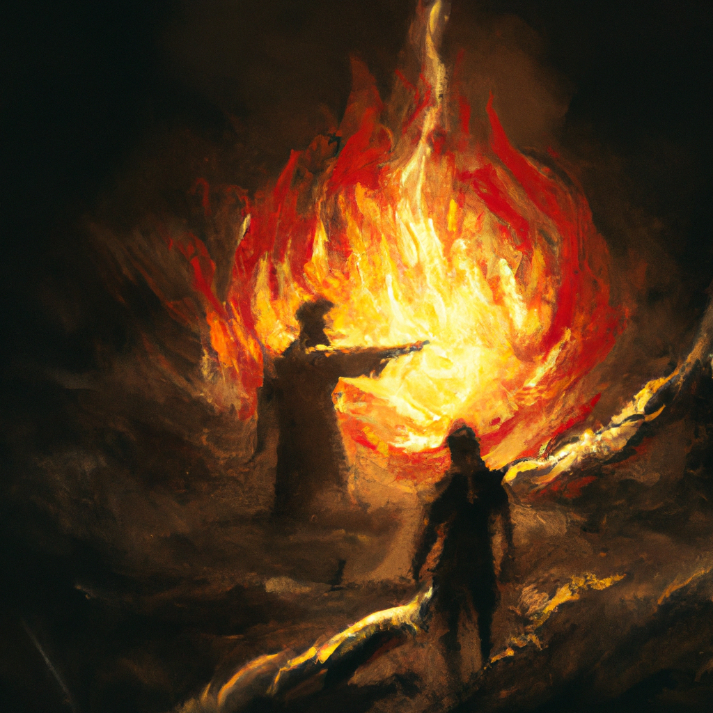 A fire helping a person on fire with spreading the f... | OpenArt