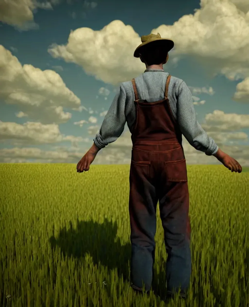 a beautiful 1920's farm worker, dramatic angle, deta... | OpenArt