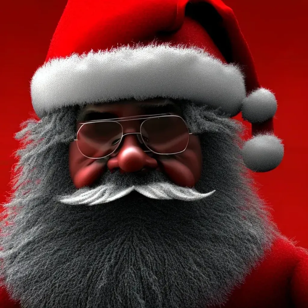 highly-detailed digital art of cool santa in black... | OpenArt