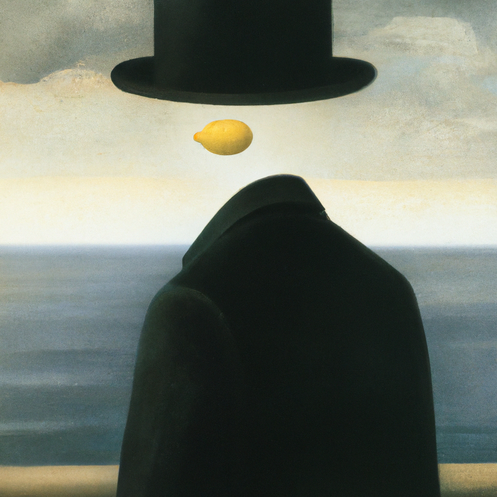 Painting of a man in an overcoat and a bowler hat st... | OpenArt