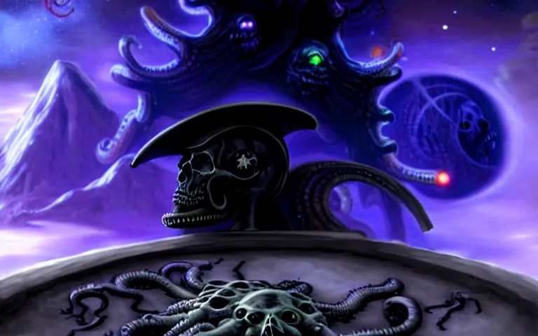 space skulls and evil galactic Lovecraft horror like | OpenArt