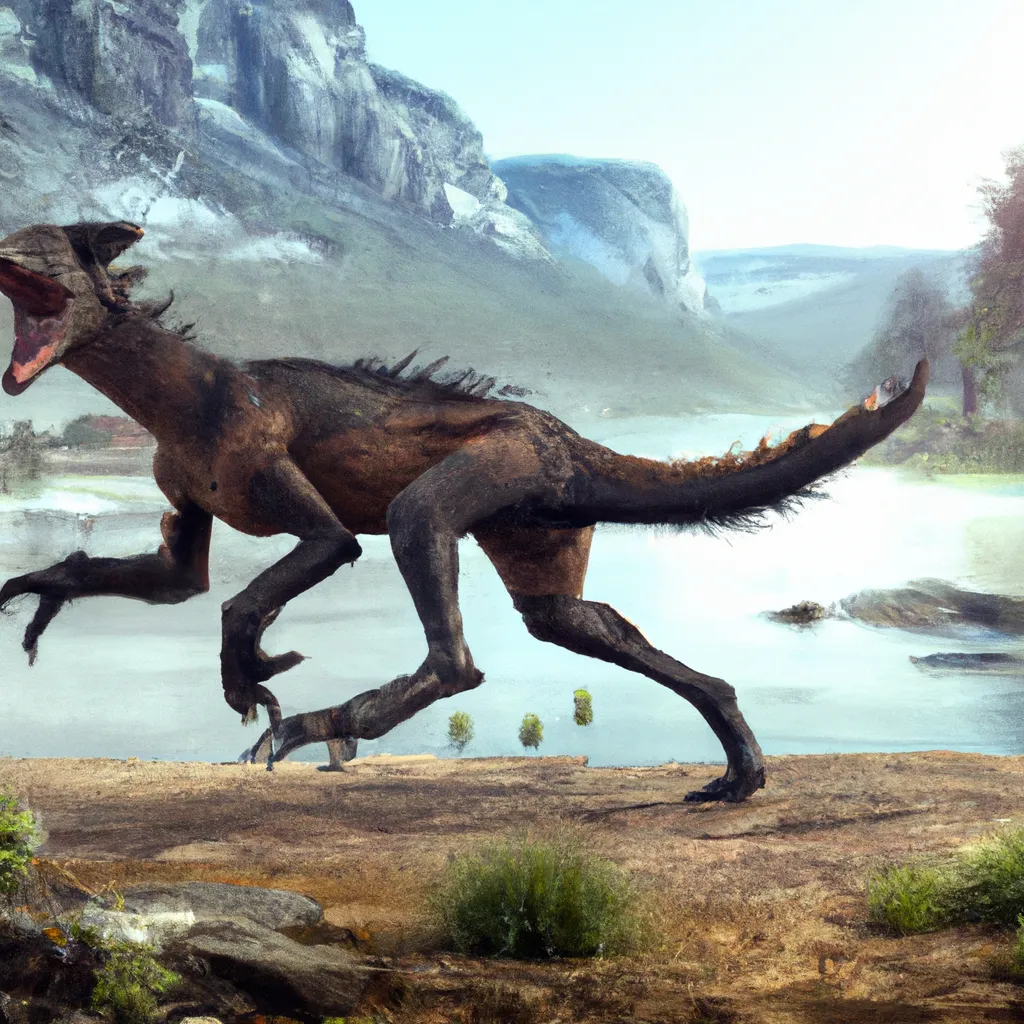 a dinosaur chimera look similar to a wolf. Snaiad, c... | OpenArt