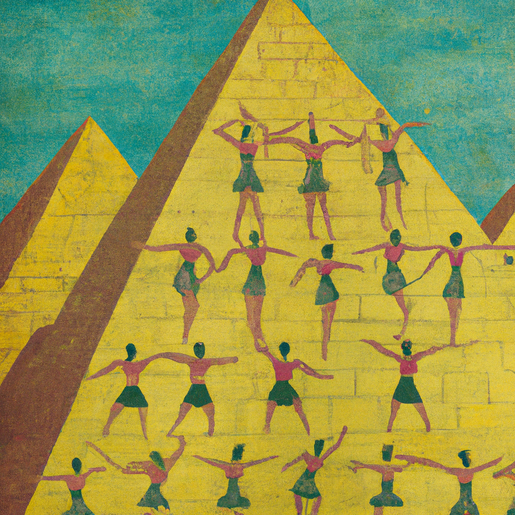 detailed painting of pyramids made of ballerinas in... | OpenArt