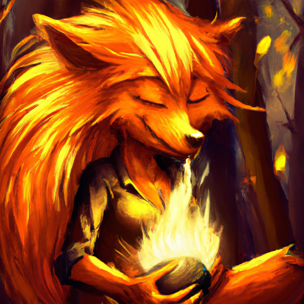 close-up shot on a cute orange humanoid female anth... | OpenArt