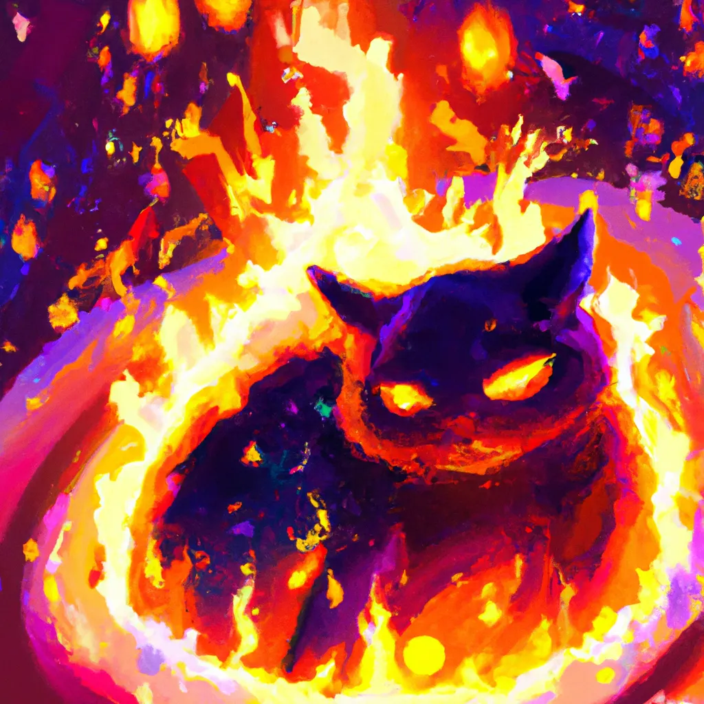 Cat on Fire, Magic cat | OpenArt