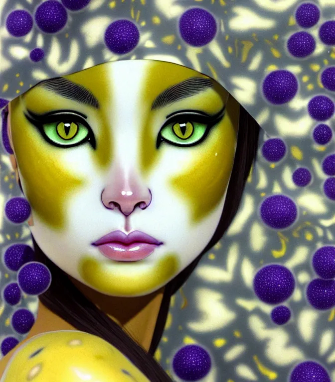 (( woman-cat shapeshifter)) indigo cream mustard pin... | OpenArt