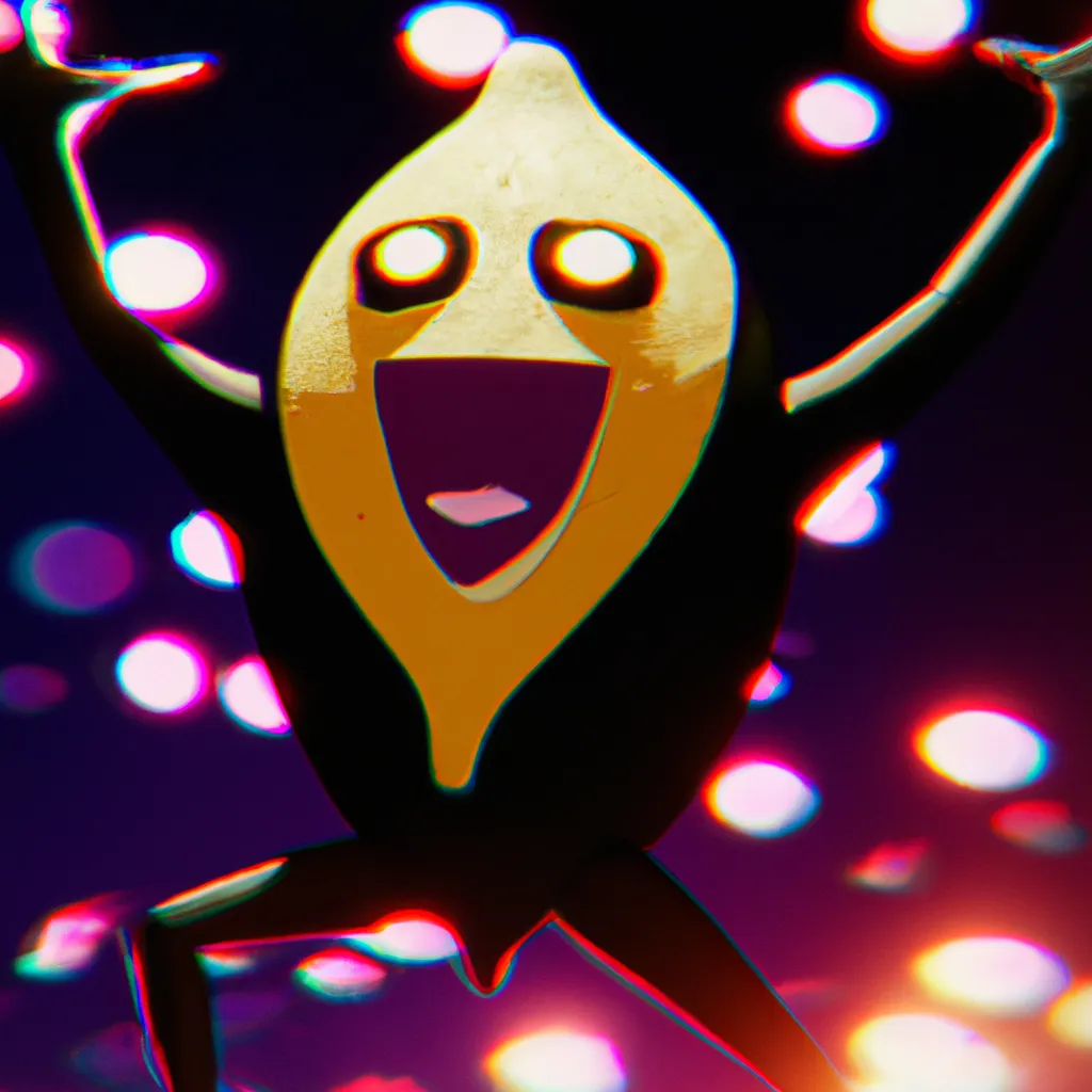 A beautiful lemon dancing in the discotheque, glowin... | OpenArt