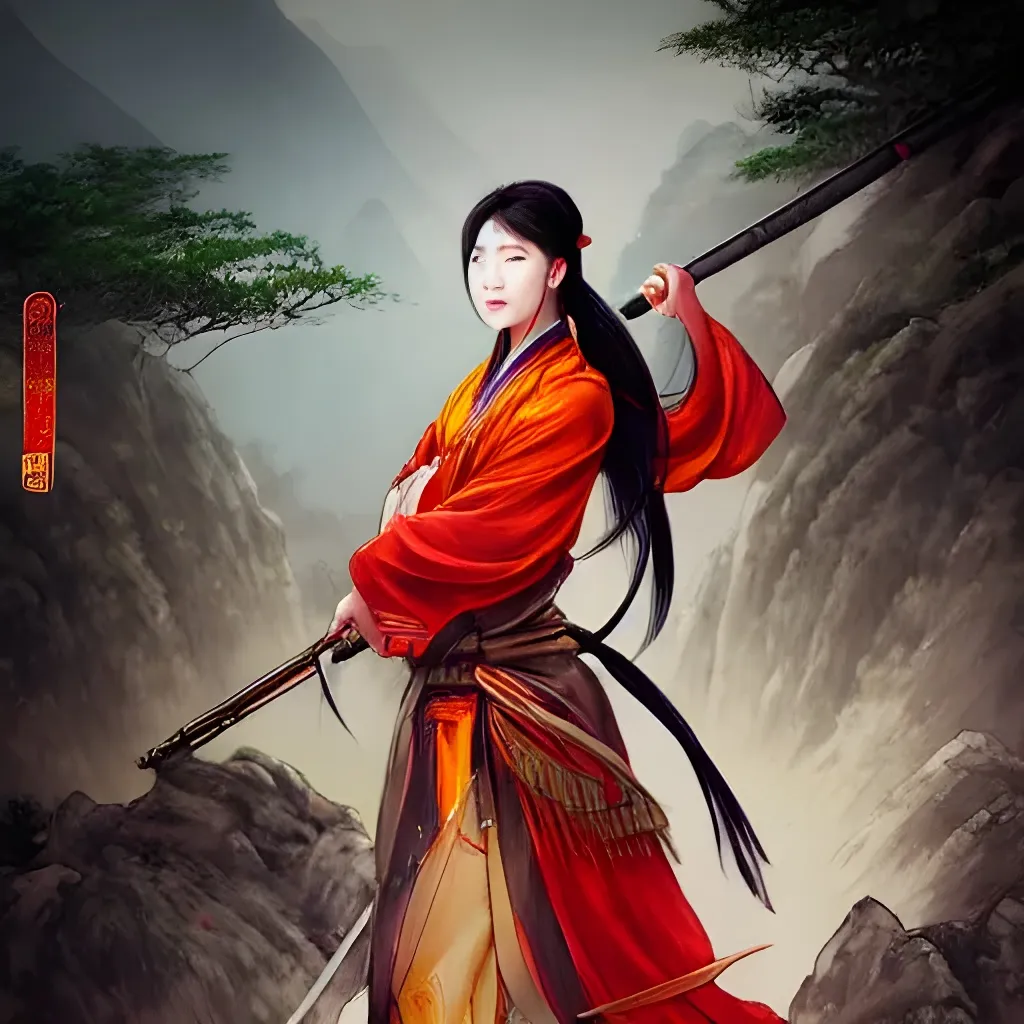 An epic fantasy wuxia illustration portrait of a pre... | OpenArt