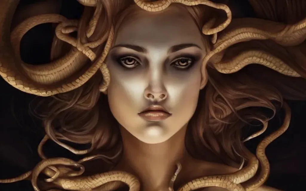 full body portrait image of a female medusa, slender... | OpenArt