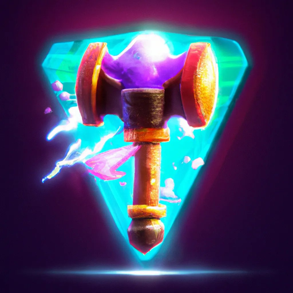 magical hammer attack spell, LoL video game RPG icon... | OpenArt