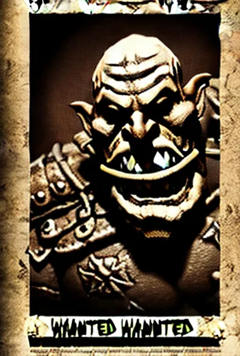 Mordheim wanted poster orc sepia