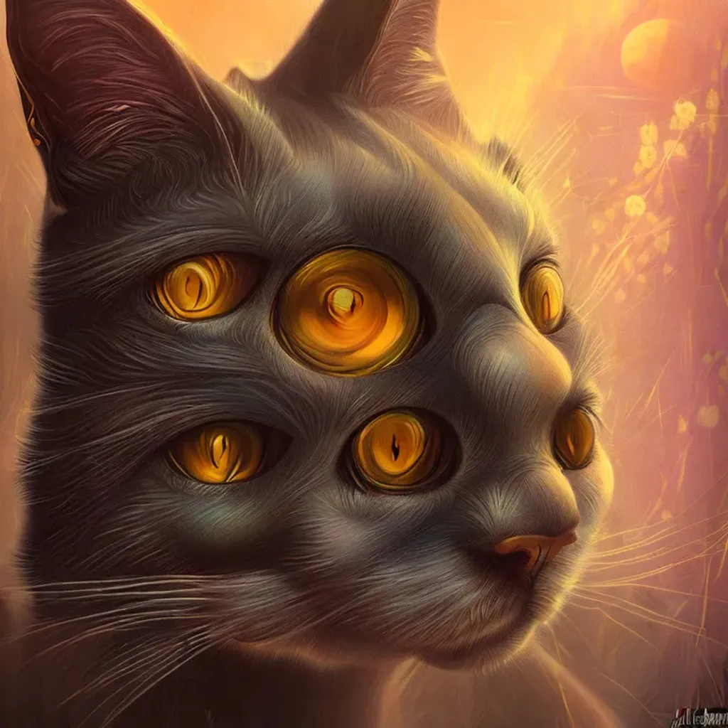 closeup portrait shot of a cat, in a scenic dystopia... | OpenArt
