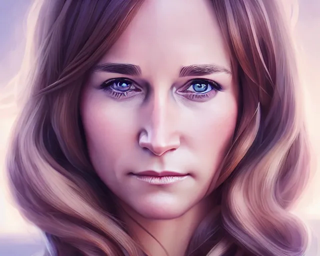 Closeup face portrait of a Pippa Middleton, smooth s...