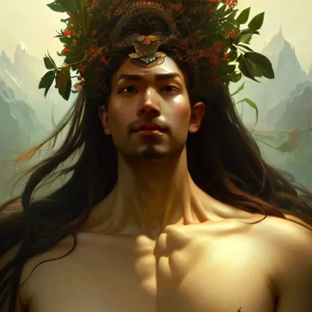 a god of nature looking towards the camera, accurate... | OpenArt