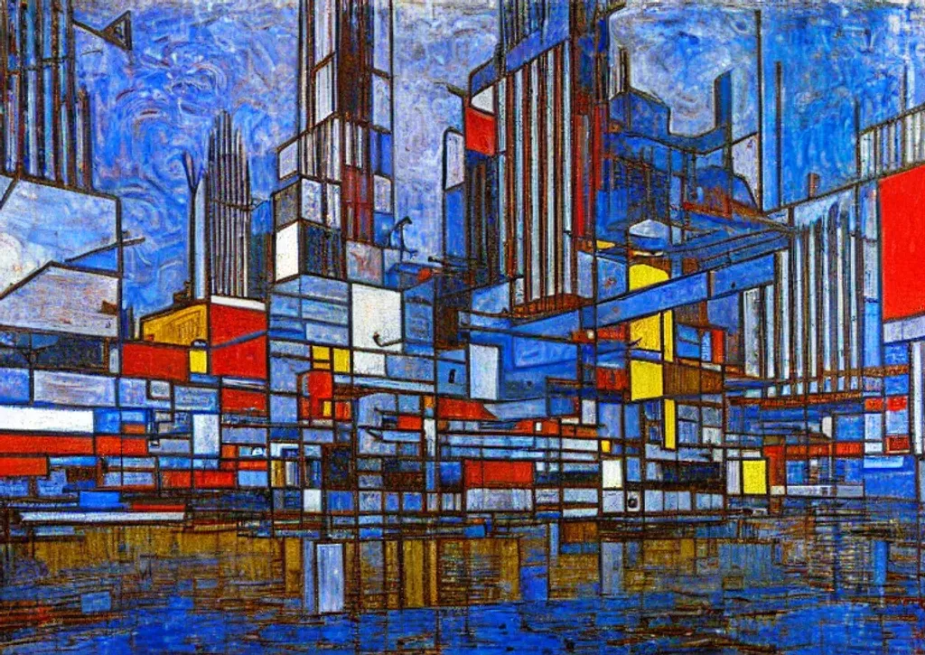 artwork by Piet Mondrian, Pittsburgh buildings, brid... | OpenArt