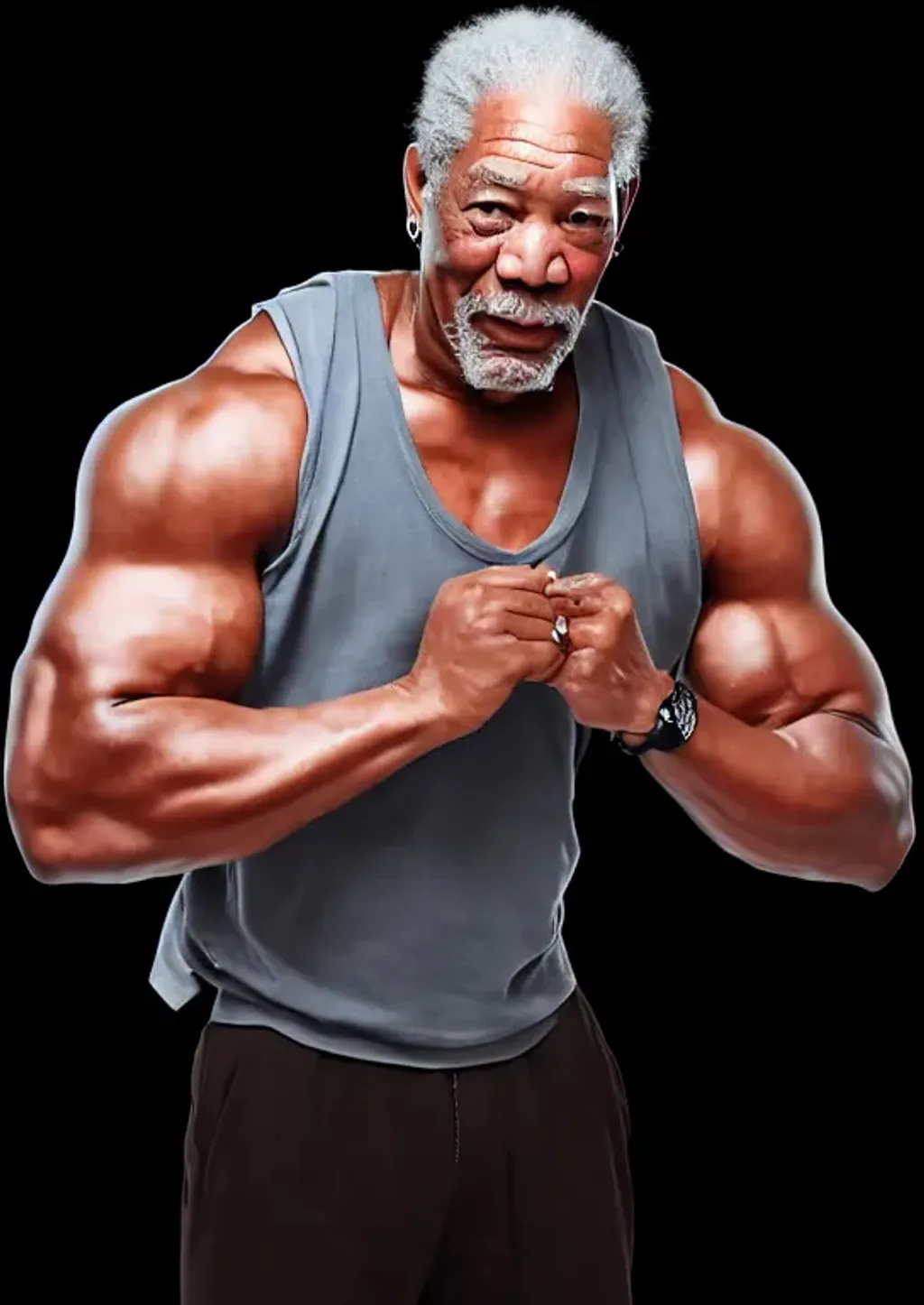 Morgan Freeman, Buff, Ripped, Yolked, Muscle, Flex,...