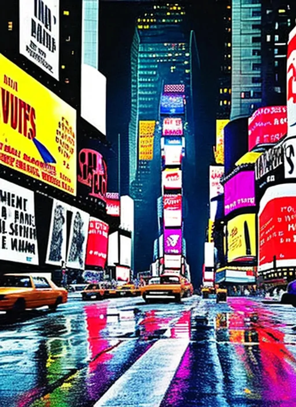 times square, 80s, rain, night, photorealistic, hype... | OpenArt