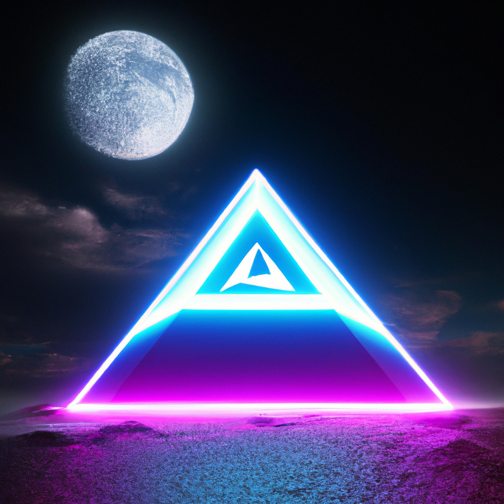 crystal opal prismatic neon pyramid in a diamond cut...