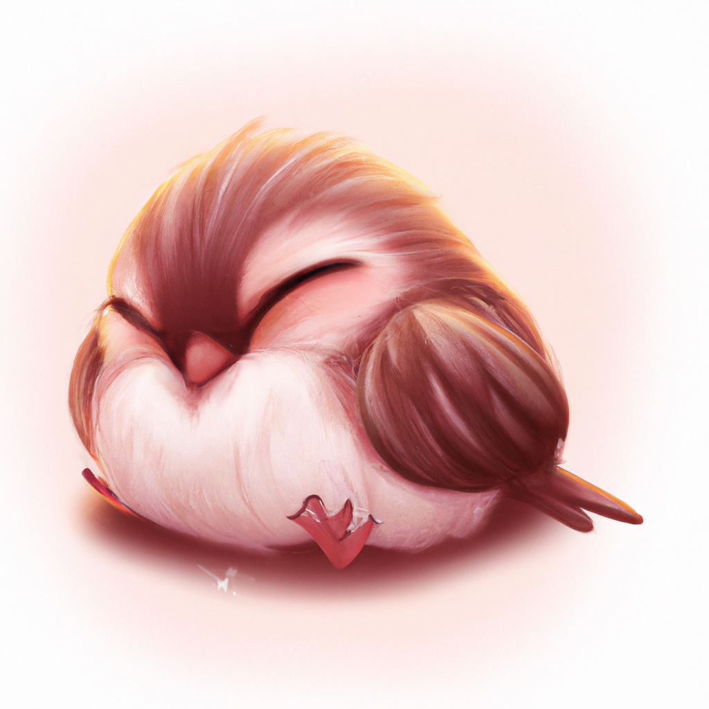 Adorable chibi sparrow, plump, sleeping, chibi, digi... | OpenArt