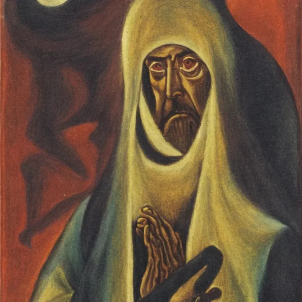 Anthroposophical Painting of the Hermit, Prophet of...