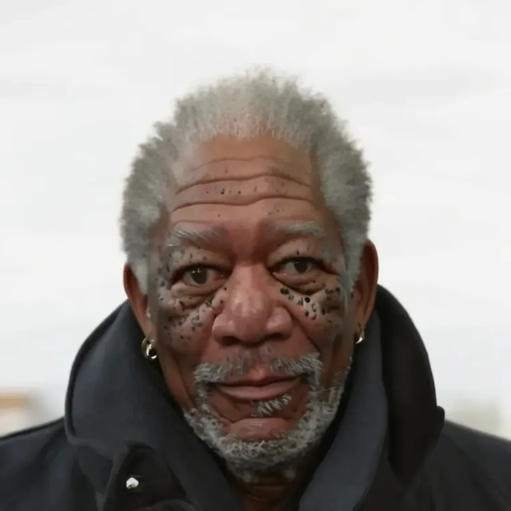 Morgan Freeman Holding a Fat Duck, gay, Realism, 4K,...