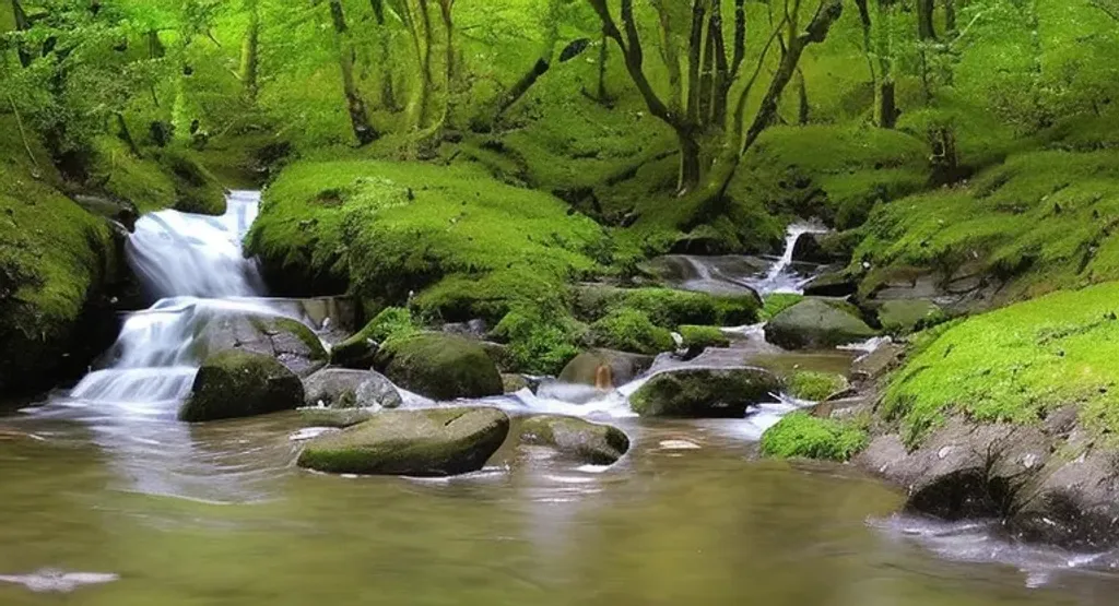 Stream, people, nature, computer, technology | OpenArt