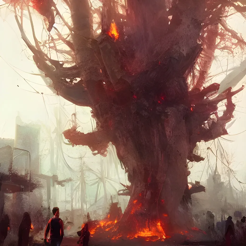 "A tree is exploding, struck by lightning!!!" a brea... | OpenArt