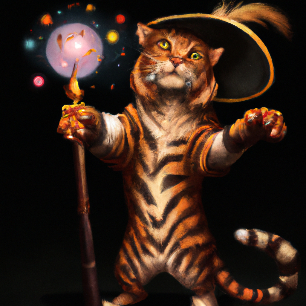 A Catfolk bengal tiger is an arcane magician, epic f... | OpenArt