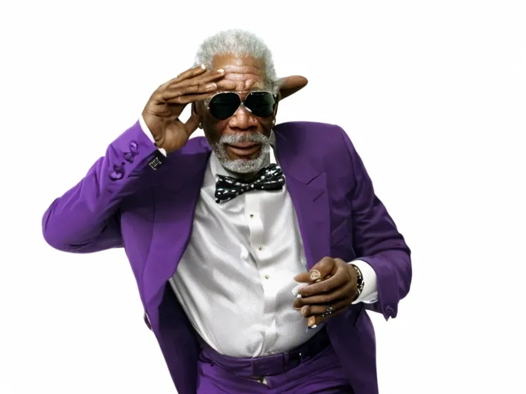 Morgan Freeman, pimp, purple, rich, 4K, 8K, High Res... | OpenArt