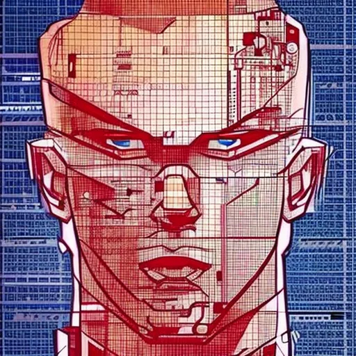 Blueprint of a character of cyberpunk 2077