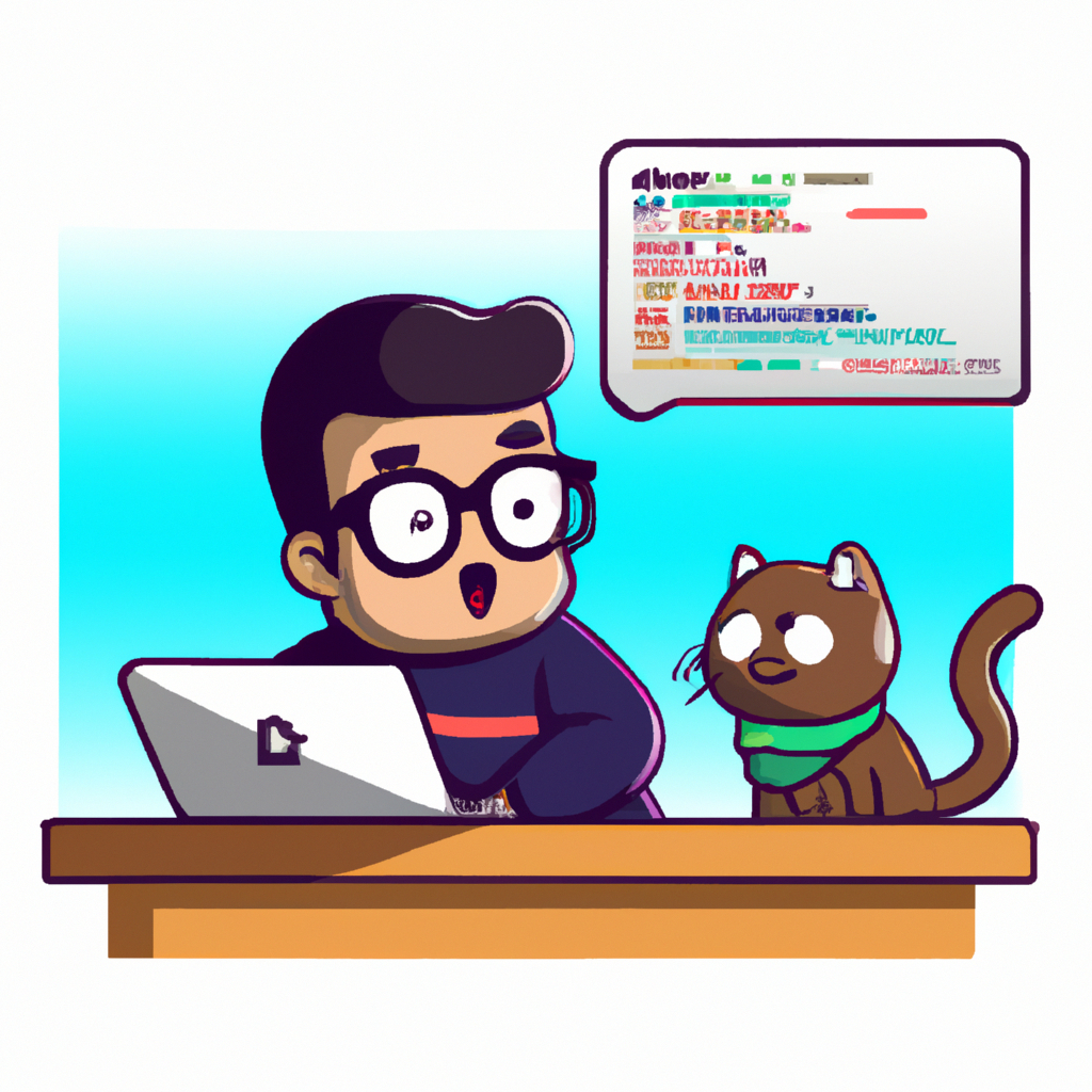 Ridwan teaching his cat JavaScript