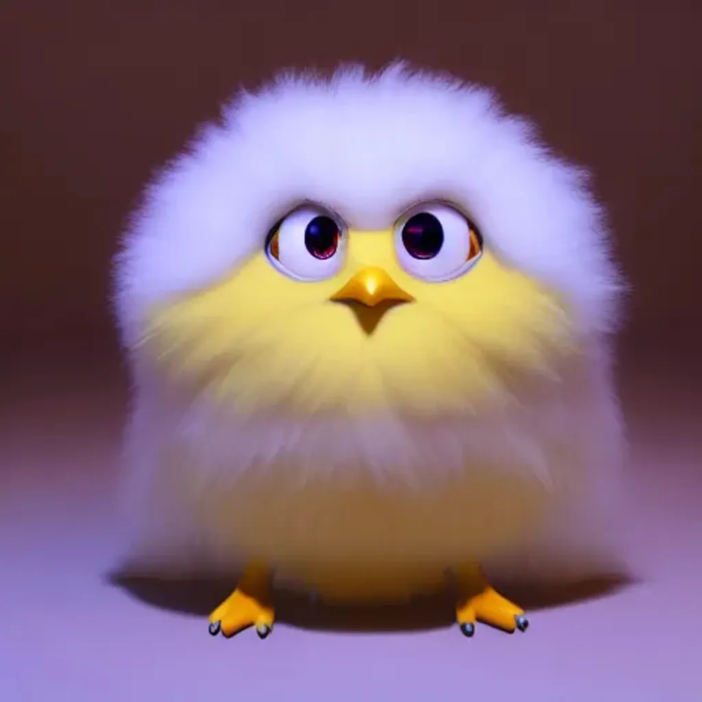 3d fluffy yellow chick, closeup and adorable, cute b... | OpenArt