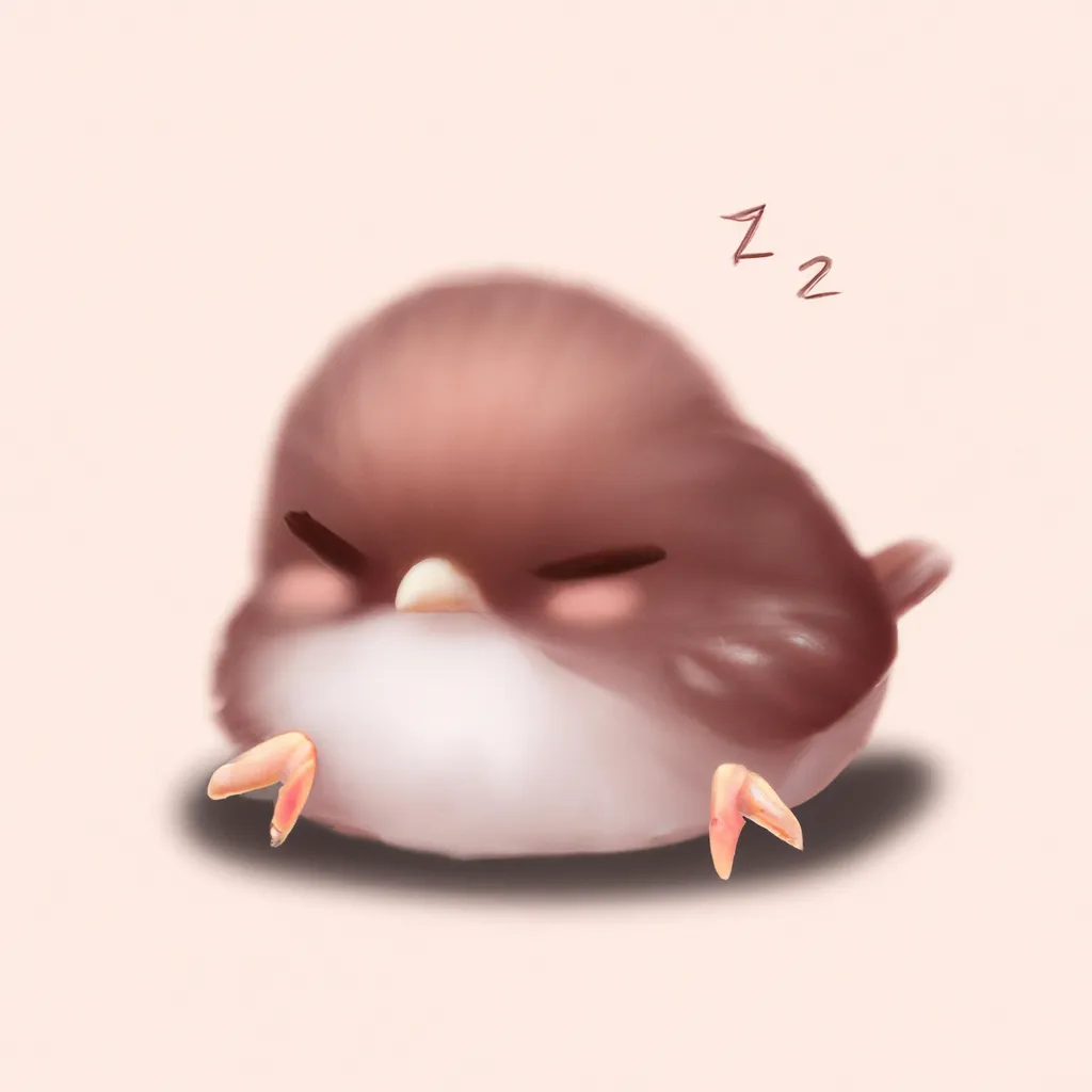 Adorable chibi sparrow, plump, sleeping, chibi, digi... | OpenArt