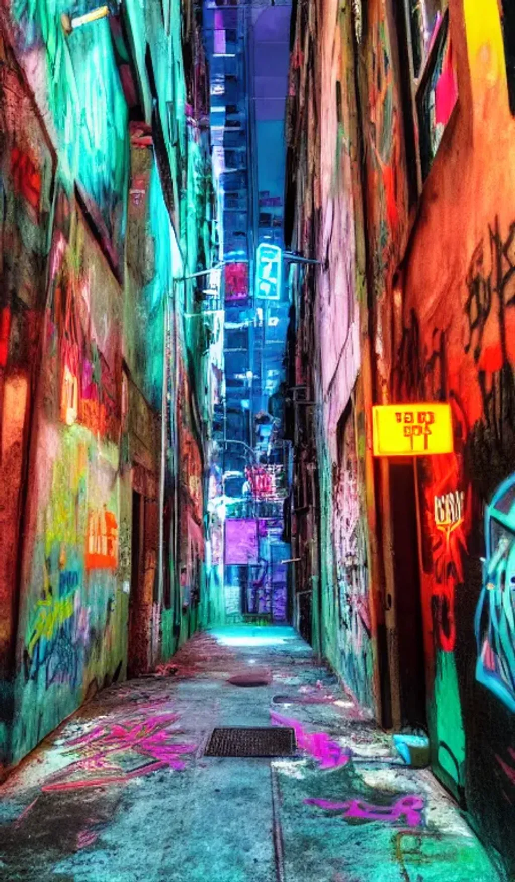 Neon Alleyway Dystopia Graffiti Cyberpunk Crimin OpenArt Neon Alleyway Dystopia Graffiti Cyberpunk Crimin OpenArt